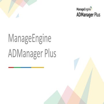 Admanager Plus Active Directory Management And Reporting Pdf