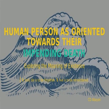 The Death of the Human Person (Last Chapter of Intro to Philo) | PPTX