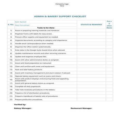 ADMIN-BAKERY SUPPORT CHECKLIST.docx
