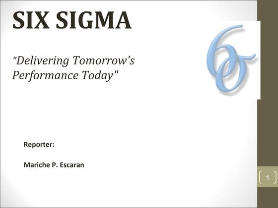 Six Sigma Principle and Methods | PPTX