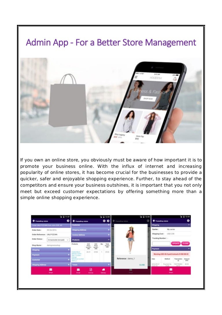 Admin app for a better store management