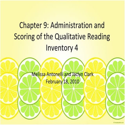 Administering The QRI4 Reading Inventory | PPT