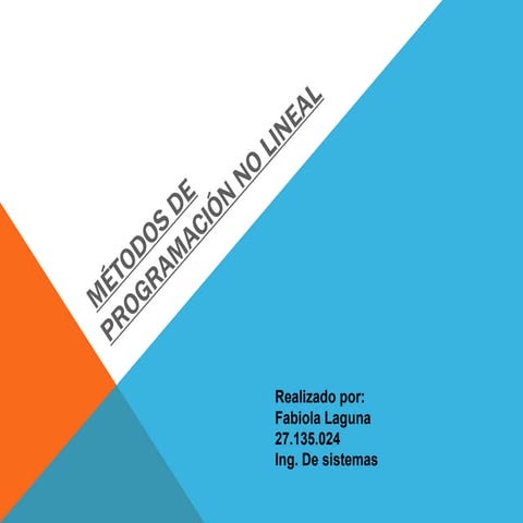 Metodos de programacion no lineal | PPTX