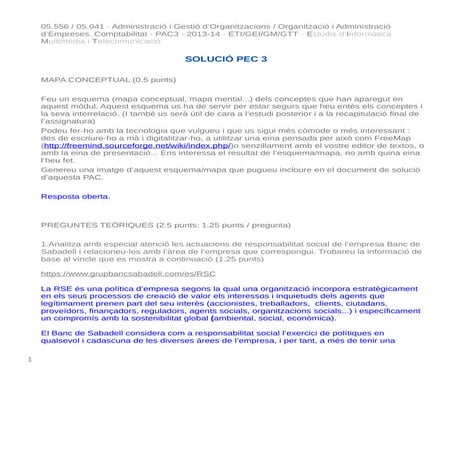 Administració i gestió d'organitzacions - Pac3 - Solució - Lídia Bria | PDF