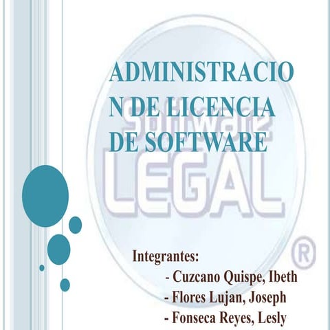 Administracion de Licencia de Software | PPTX