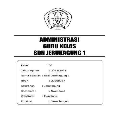 Administrasi Guru Kelas 6 Sekolah Dasar.doc