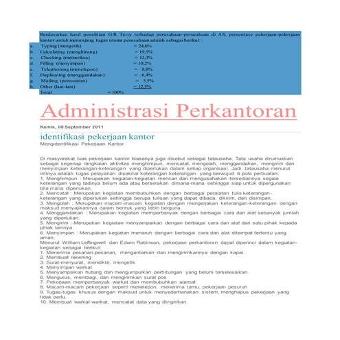 Administrasi perkantoran | DOCX