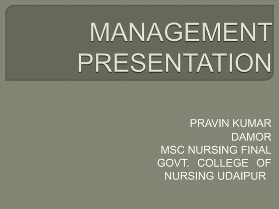 Introduction nursing administration & management | PPT
