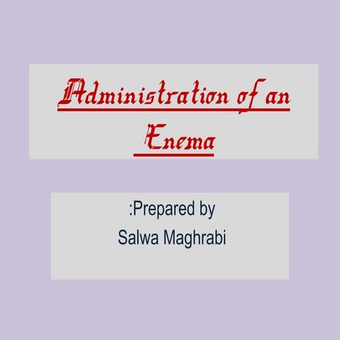 Administration of enema | PPT