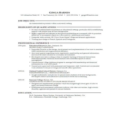 Administrative position-university | DOC
