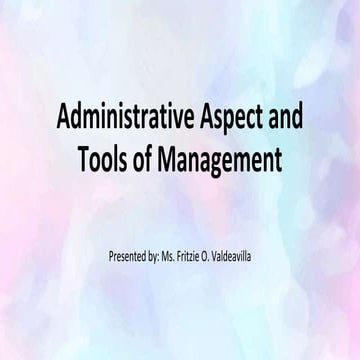 Administrative aspect and tools of management | PPTX