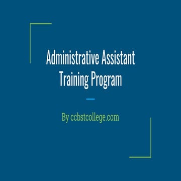 Administrative assistant training program | PDF