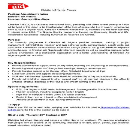 Administrative intern advert | PDF