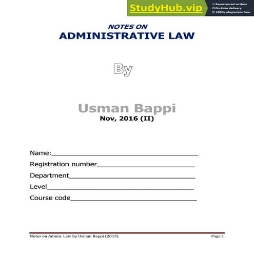 Administrative Law Notes.Pdf
