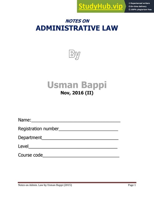 "CONSTITUTIONAL AND ADMINISTRATIVE LAWS" | PPTX | Law