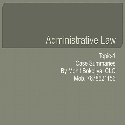 Administrative Law (for law students ) | PPTX