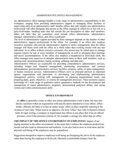 Introduction to office management | PPTX