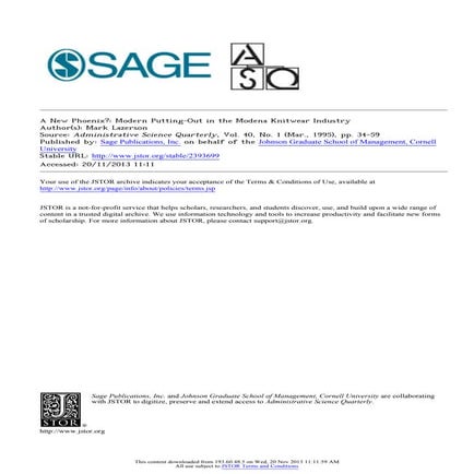 Administrative science quarterly 1995 lazerson m | PDF