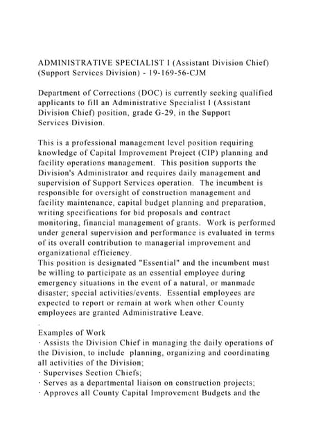 List of duties at PHH | DOCX