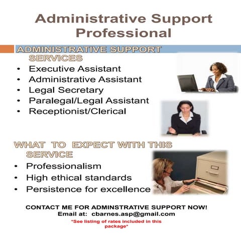 Administrative Support Professional | PPTX | Legal Services Industry ...