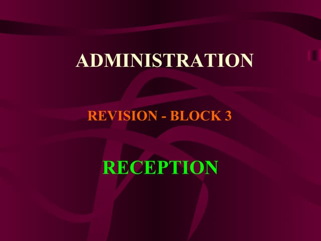 Chap 3 the receptionist | PPT