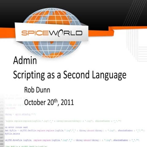 Scripting As A Second Language Ppt 4517