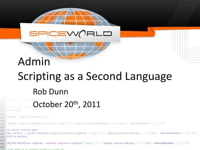 Scripting As A Second Language Ppt 4517