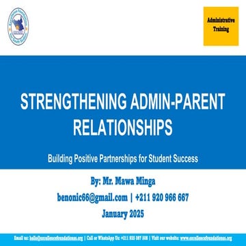 Managing Administration-Teacher-Parent Relationships in Schools | PDF