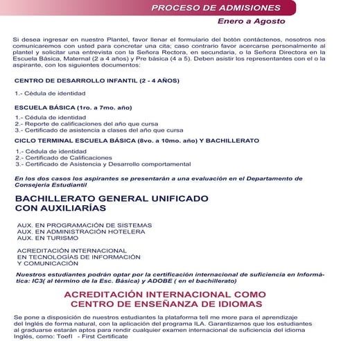 Admisiones | PDF