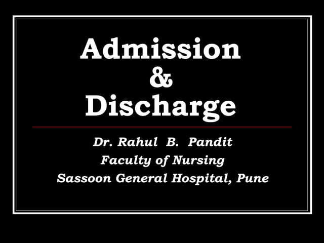 Discharge from hospital in nursing | PPTX