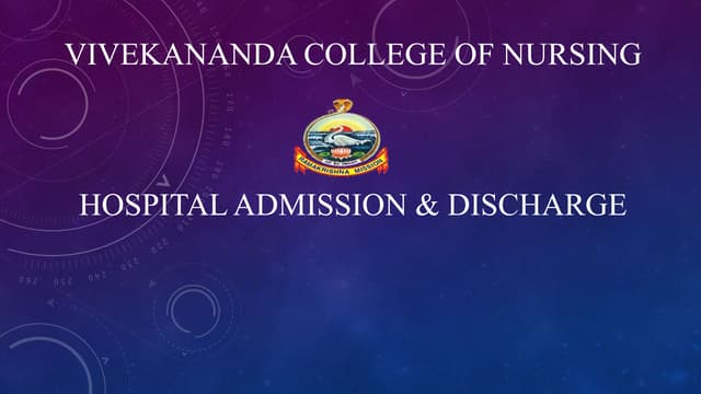 admission procedure in nursing | PPTX