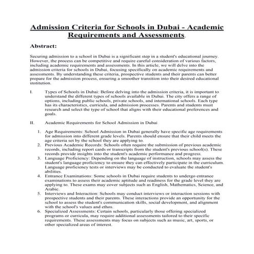 Navigating the School Admission Process: A Comprehensive Guide | PDF