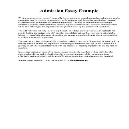Admission Essay Example. Beaufort County Community College | PDF ...