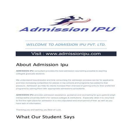 Admission ipu | DOCX