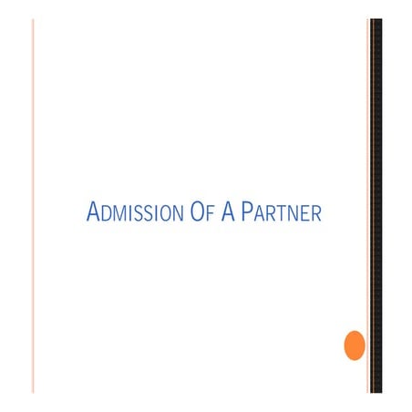 Admission of a partner | PDF