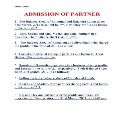 Admission of partner | PDF