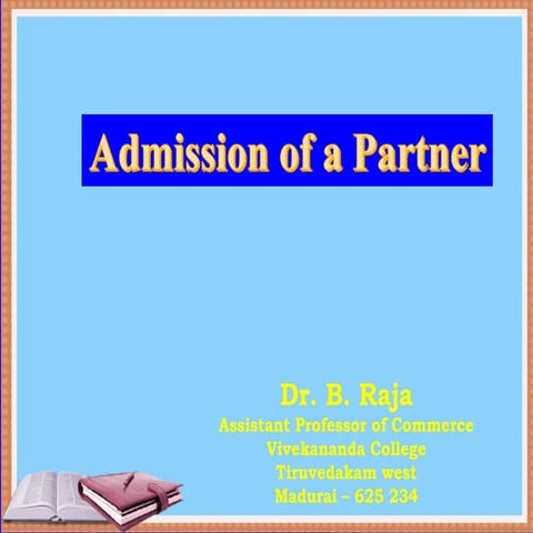 Admission of a partner | PPTX