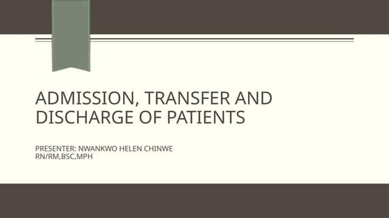 Discharge from hospital in nursing | PPT