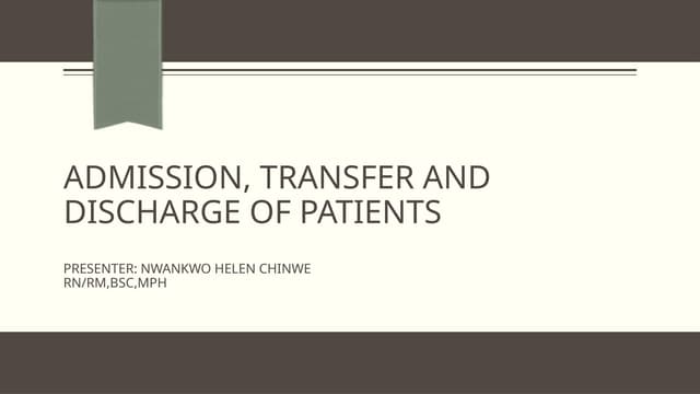 Discharge from hospital in nursing | PPTX