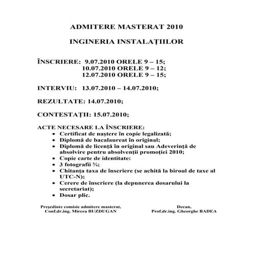 Admitere master 2010 | PDF