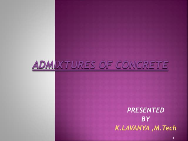 BT 1: Concrete and Admixtures | PDF