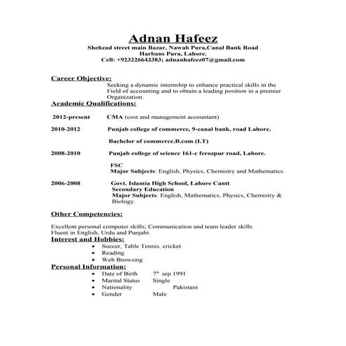Adnan cv | PDF
