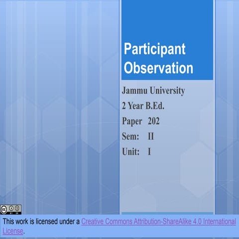 Participant observation | PPTX