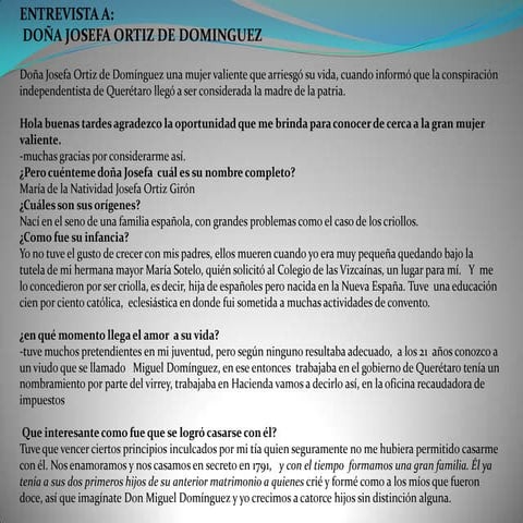 Biografia de josefa ortiz de dominguez | DOCX
