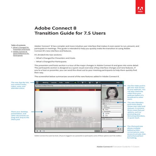 Adobe Connect 7.5 To 8.0 Transition Guide[1] | PDF