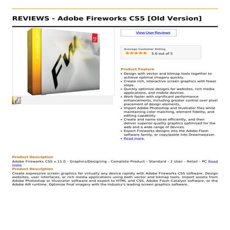 Adobe fireworks cs5 [old version] | PDF | Desktop Publishing | Computer ...