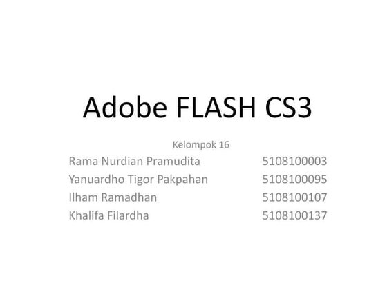 Adobe flash cs3 | PPTX