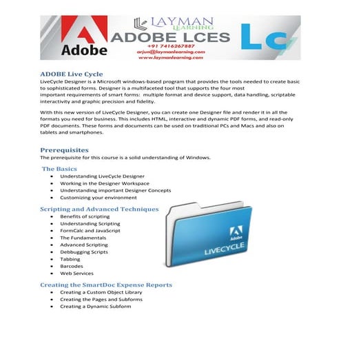 Adobe Live Cycle Livecycle Es4 Developing Applications Adobe® Training Layman Learning Pdf