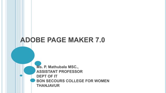 Adobe Pagemaker 7.0 | PPTX