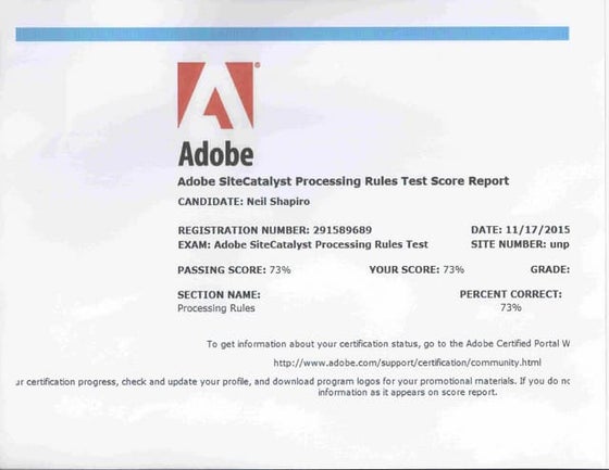 Adobe Processing Rules Test Score Card | PDF